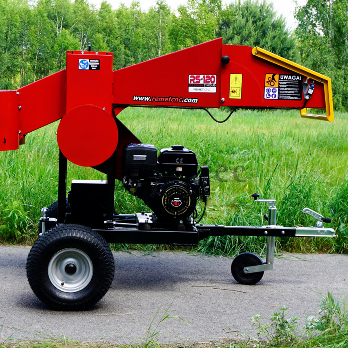 Dragon Standard RS-120 3 M Holzhacker mit Benzinmotor und Off Roadfahr